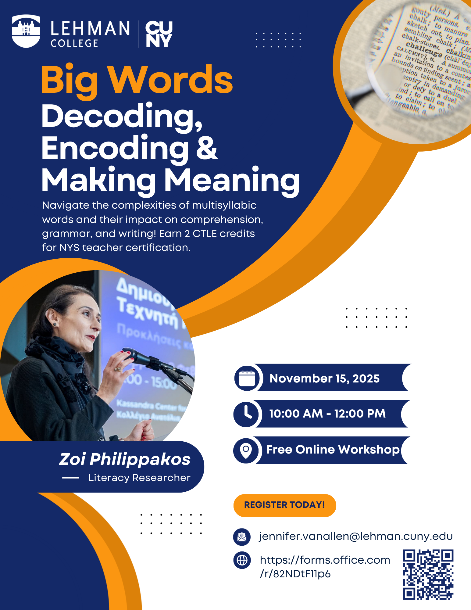 Big Words: Decoding, Encoding & Making Meaning – Community Events